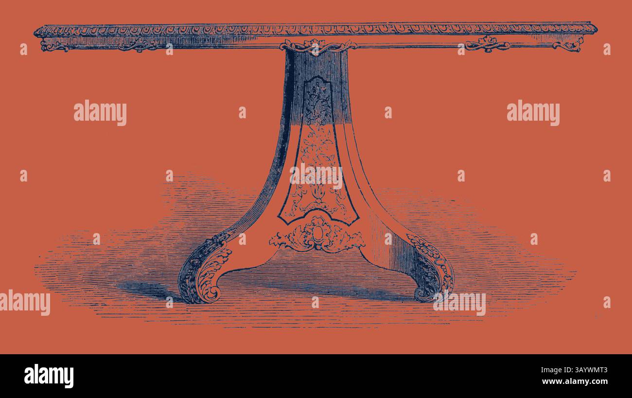 An elegantly designed table featuring intricate carvings and a detailed ...