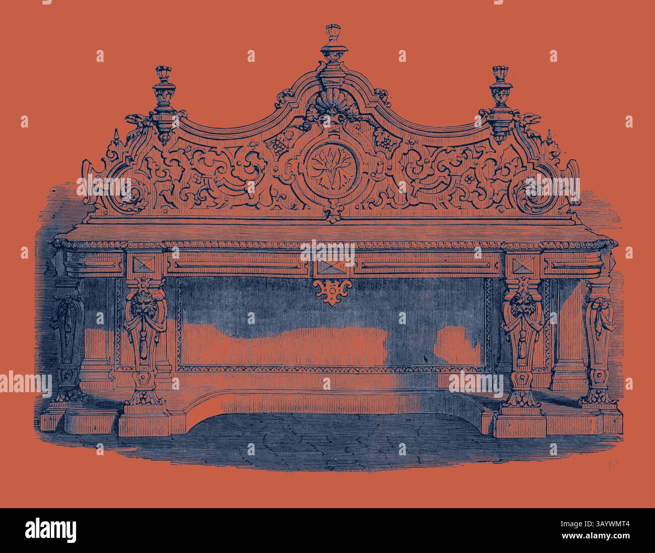 An intricately designed architectural element featuring elaborate ...