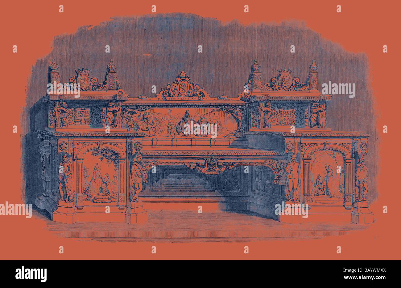 An intricately detailed architectural design featuring ornate ...