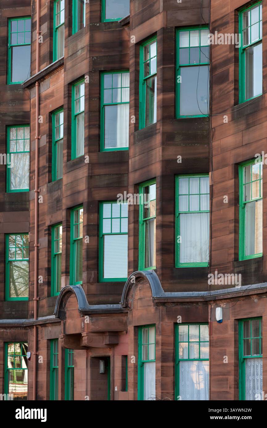 The green window frames of the red sandstone tenement flats on North ...