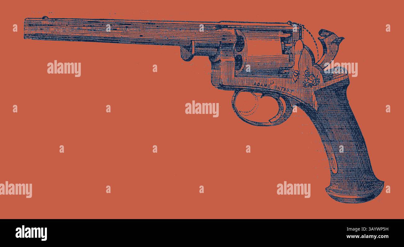 An intricately designed vintage revolver, featuring distinct engravings ...