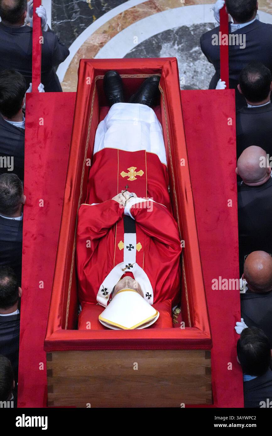 Vatican, Vatican City. 23rd Apr, 2025. The body of Pope Francis is ...