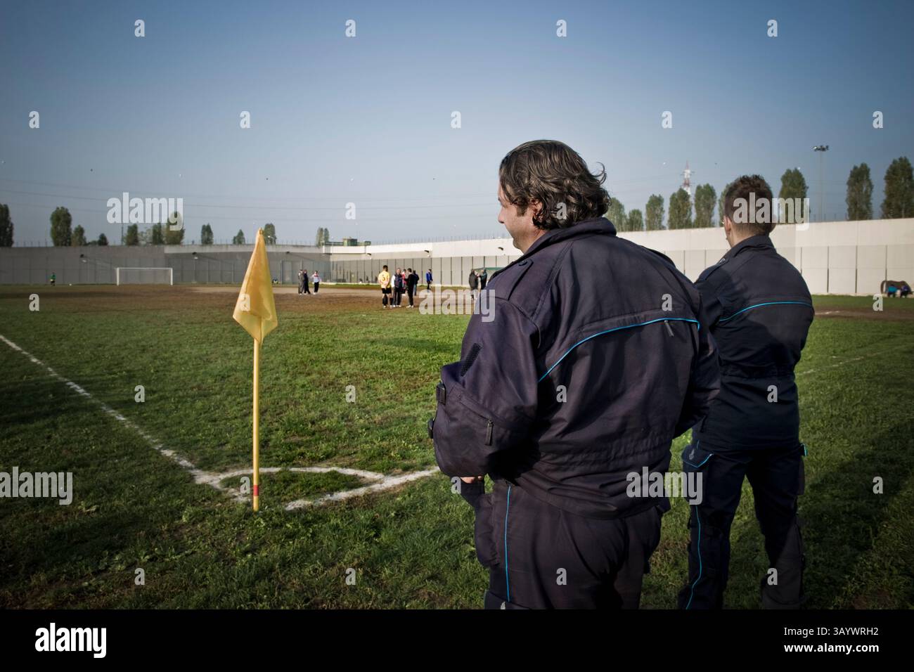 Italy, Bollate prison, football game inside the prison Stock Photo - Alamy