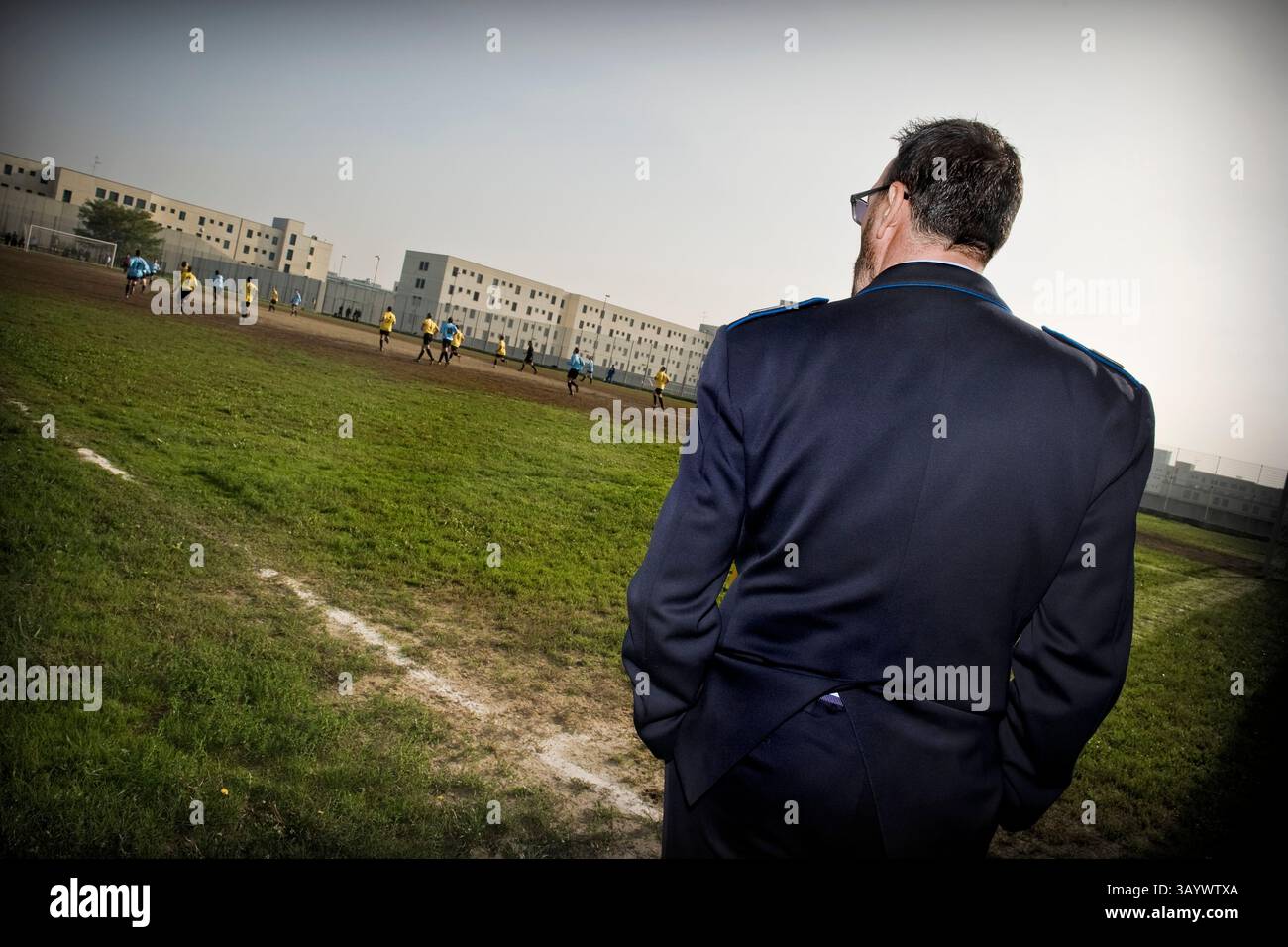 Italy, Bollate prison, football game inside the prison Stock Photo - Alamy