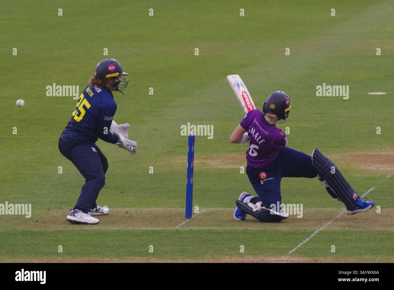 Chester le Street, England, 23 April 2025. Sophia Smale batting for ...
