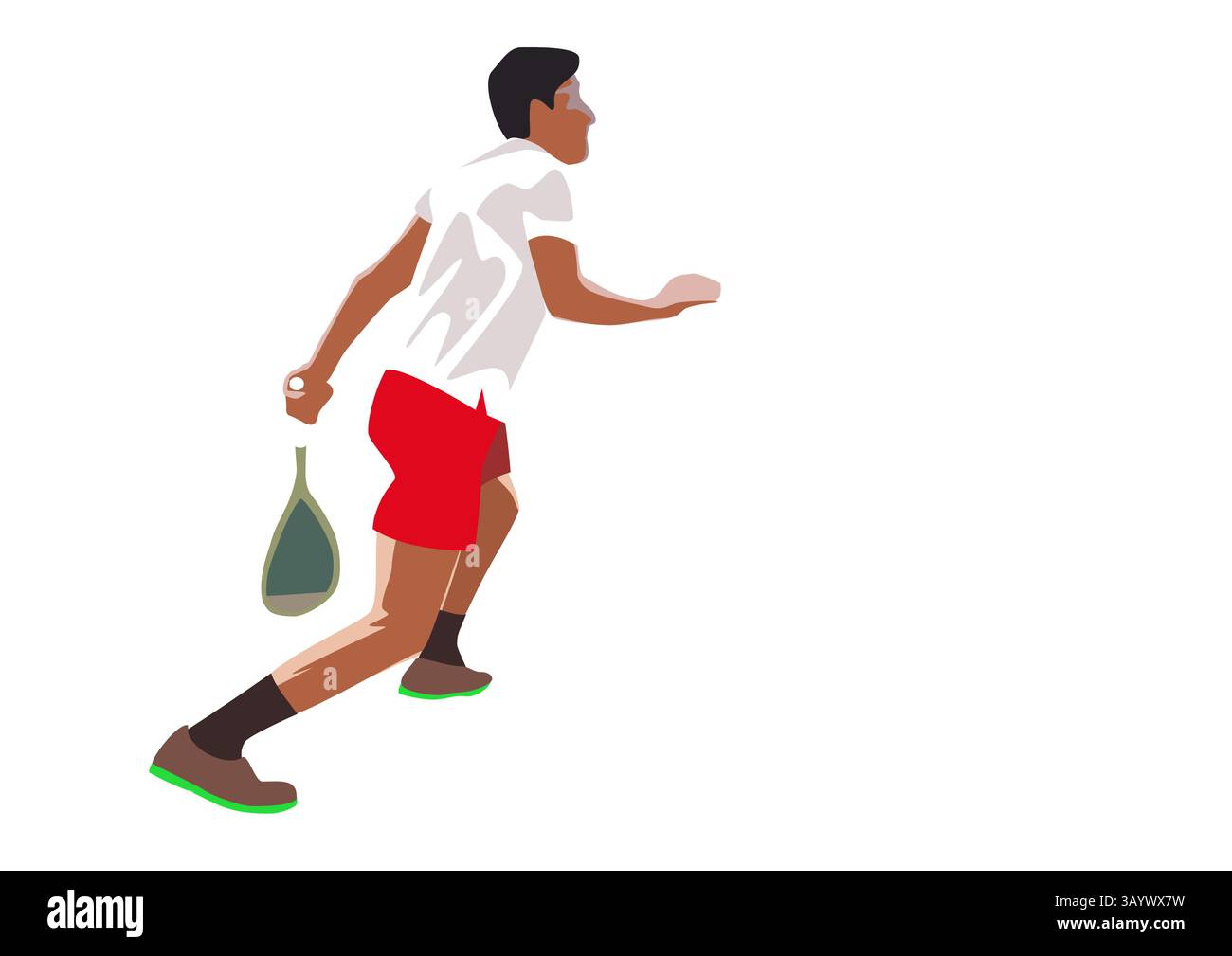 Squash players in action. Vector illustration in flat style Stock Photo ...