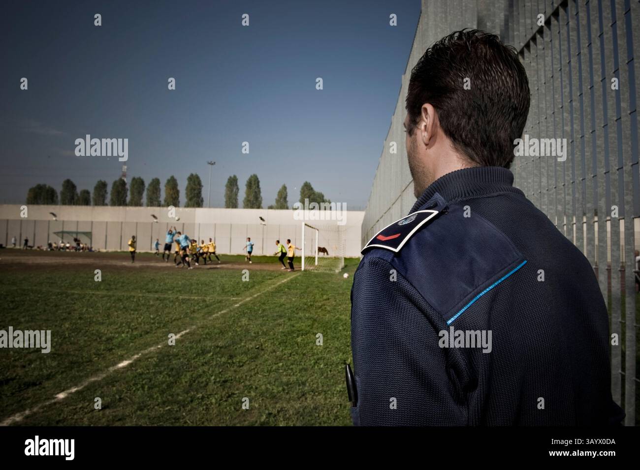 Italy, Bollate prison, football game inside the prison Stock Photo - Alamy