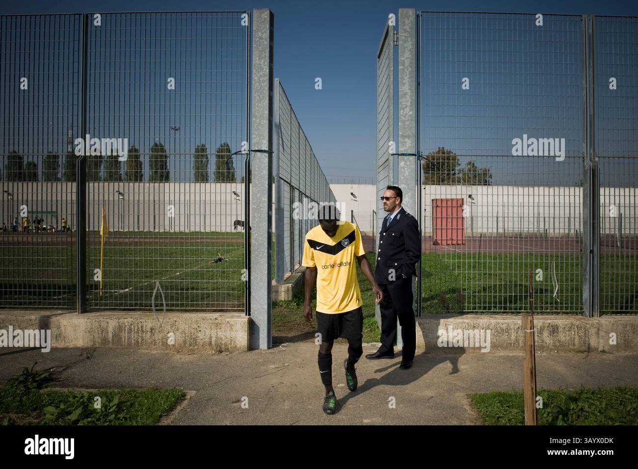 Italy, Bollate prison, football game inside the prison Stock Photo - Alamy