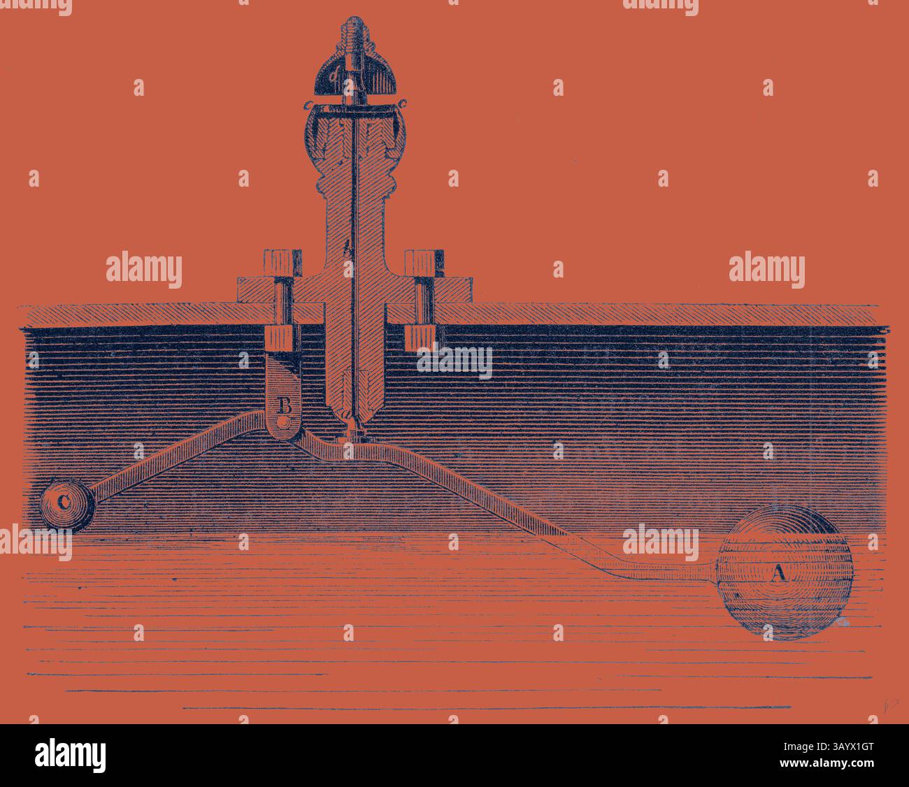 An intricate illustration of a mechanical device, showcasing detailed ...