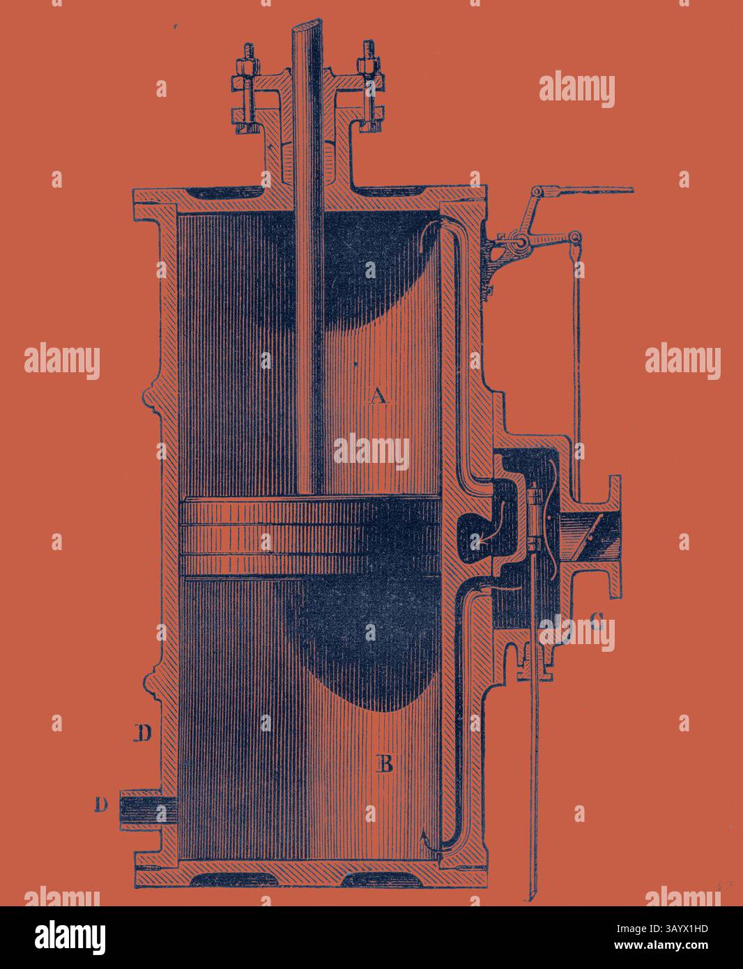 An intricately detailed diagram of a mechanical device, showcasing its ...