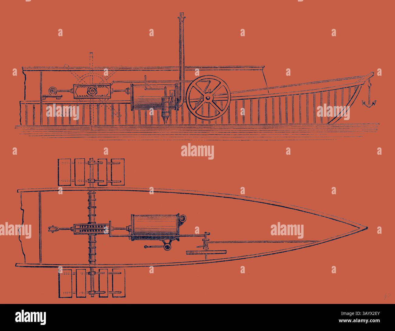 A detailed illustration showcasing the design of a steamboat ...