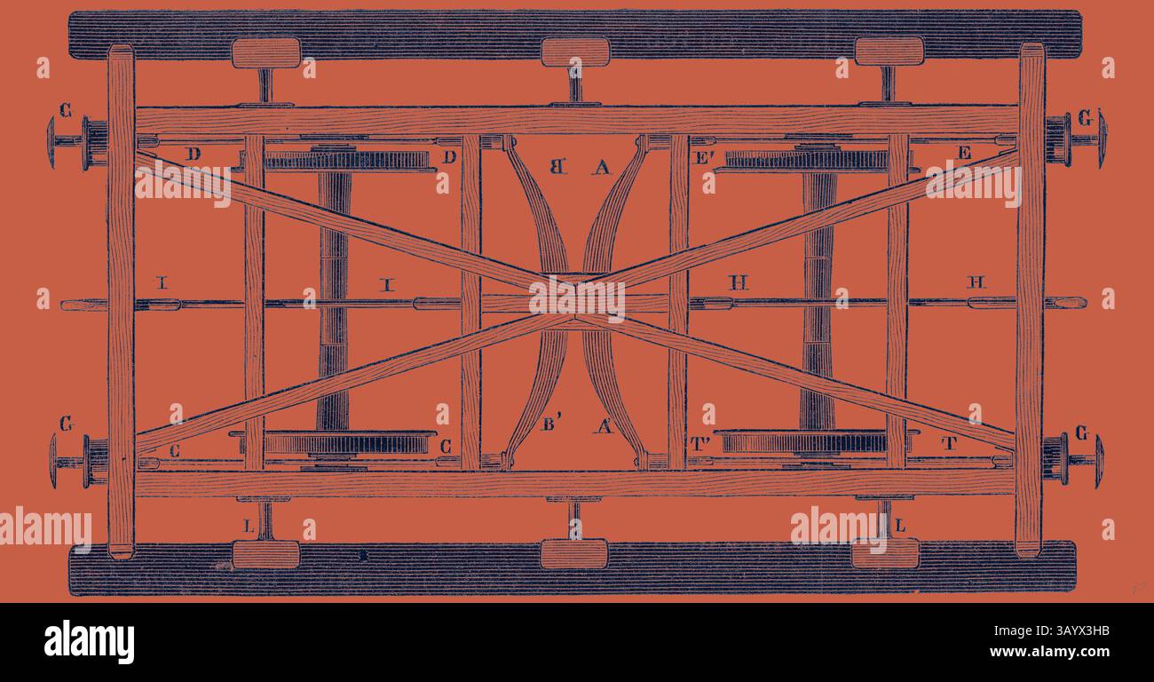 A detailed illustration of a mechanical device featuring interconnected ...