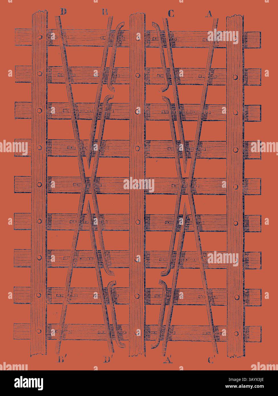 A detailed illustration of railway tracks featuring multiple switch ...