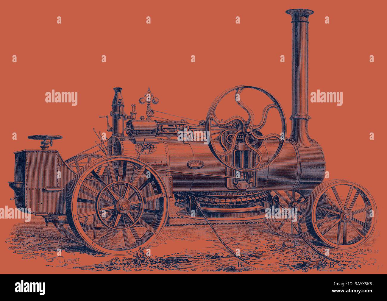 A vintage steam engine featuring large wheels, a prominent smokestack ...
