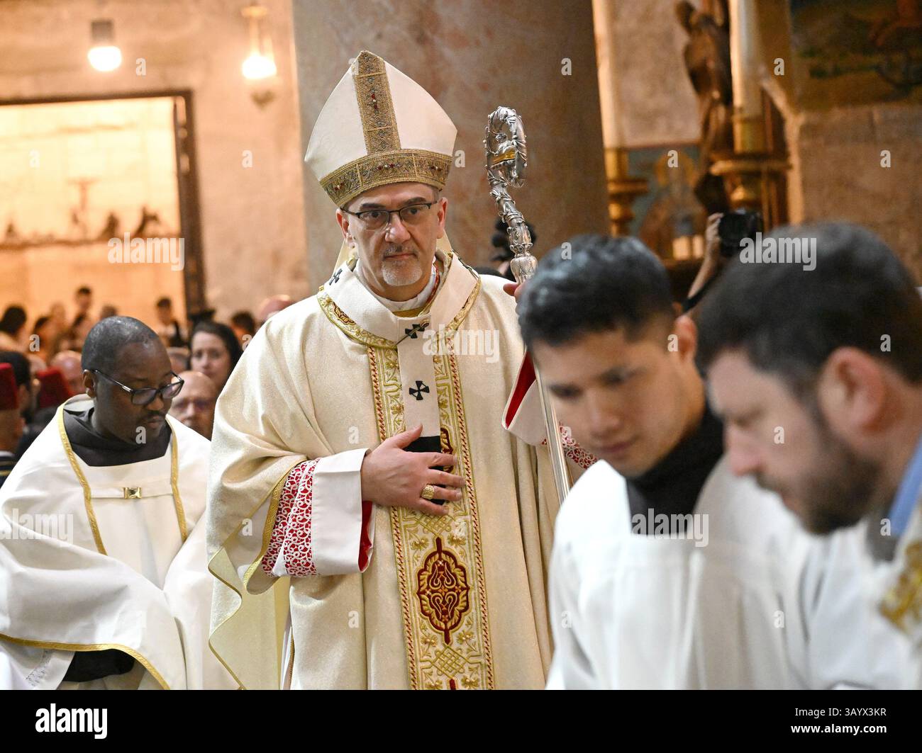 Old City Jerusalem, Israel. 23rd Apr, 2025. The Latin Patriarch of ...