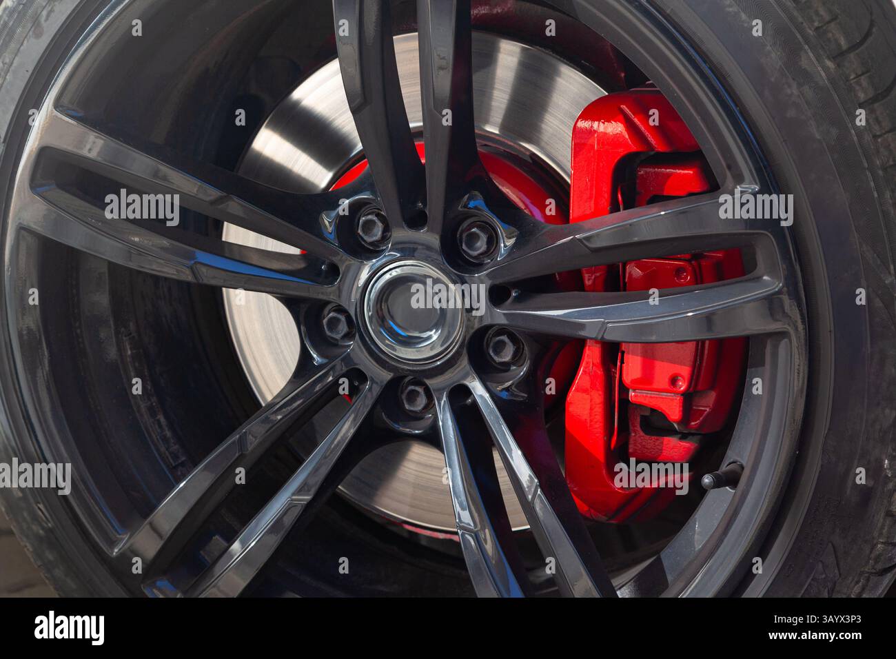 Front wheel disk brakes hi-res stock photography and images - Alamy