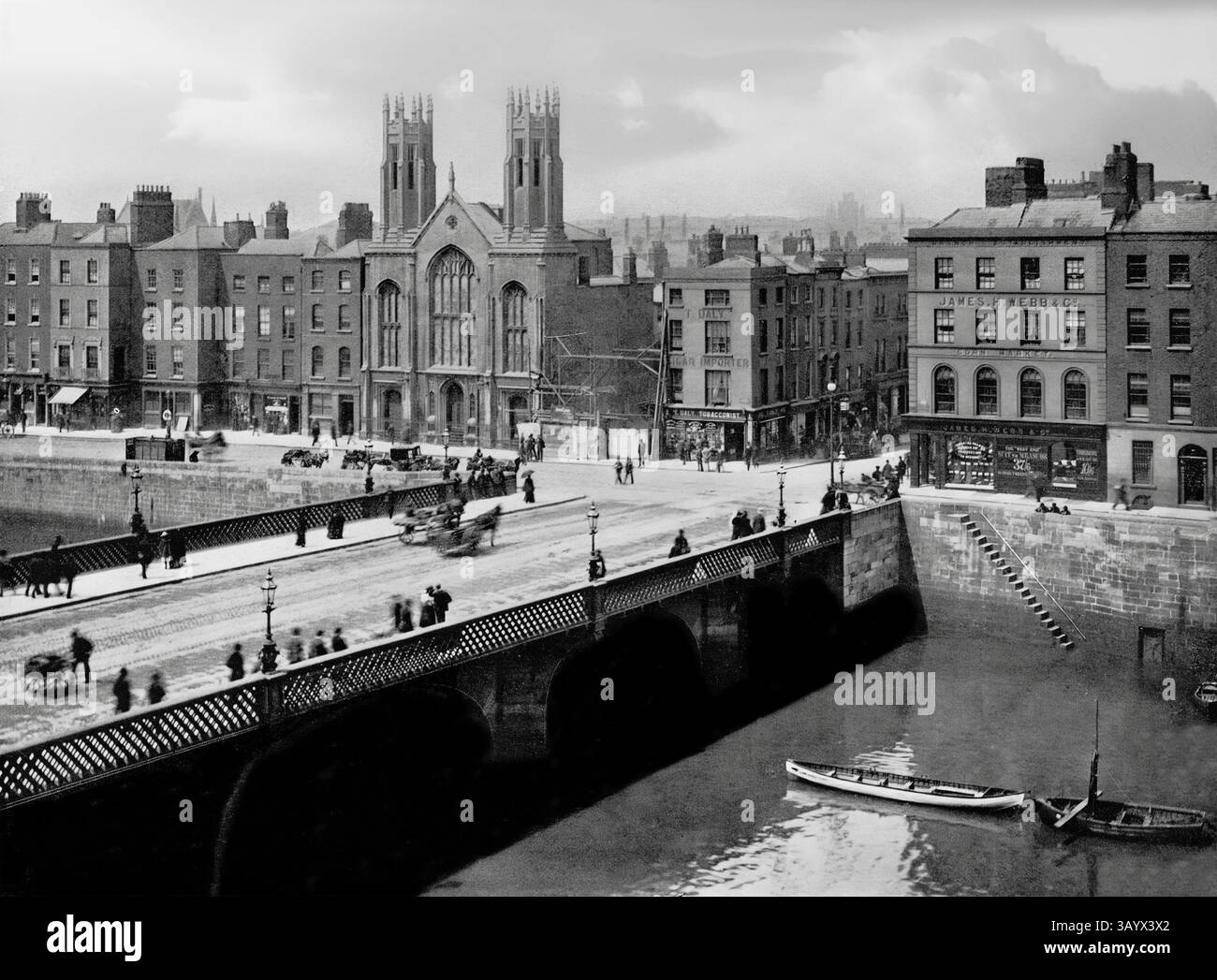 A late 19th century photograph of the Grattan Bridge, a road bridge ...