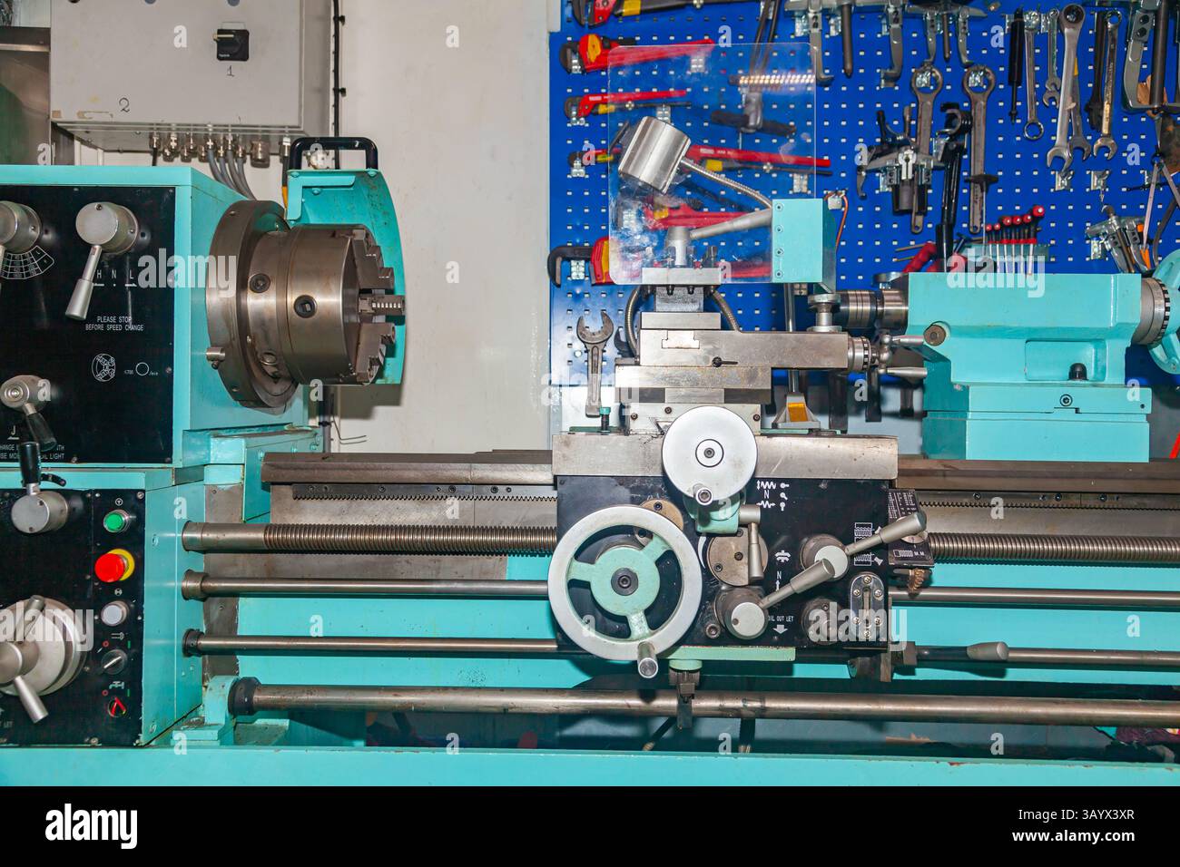 Professional lathe in the workshop Stock Photo - Alamy