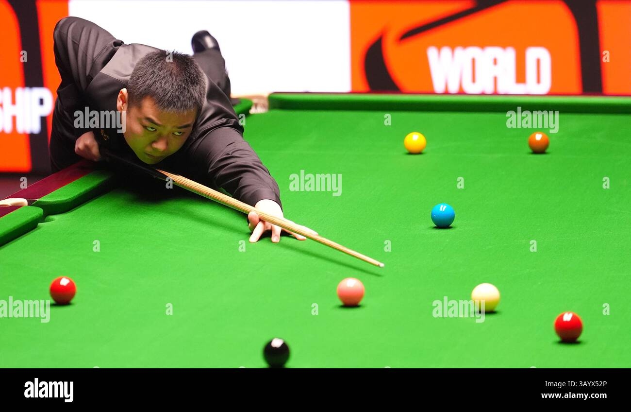 Pang Junxu in action against Zhang Anda, during day five of the Halo ...