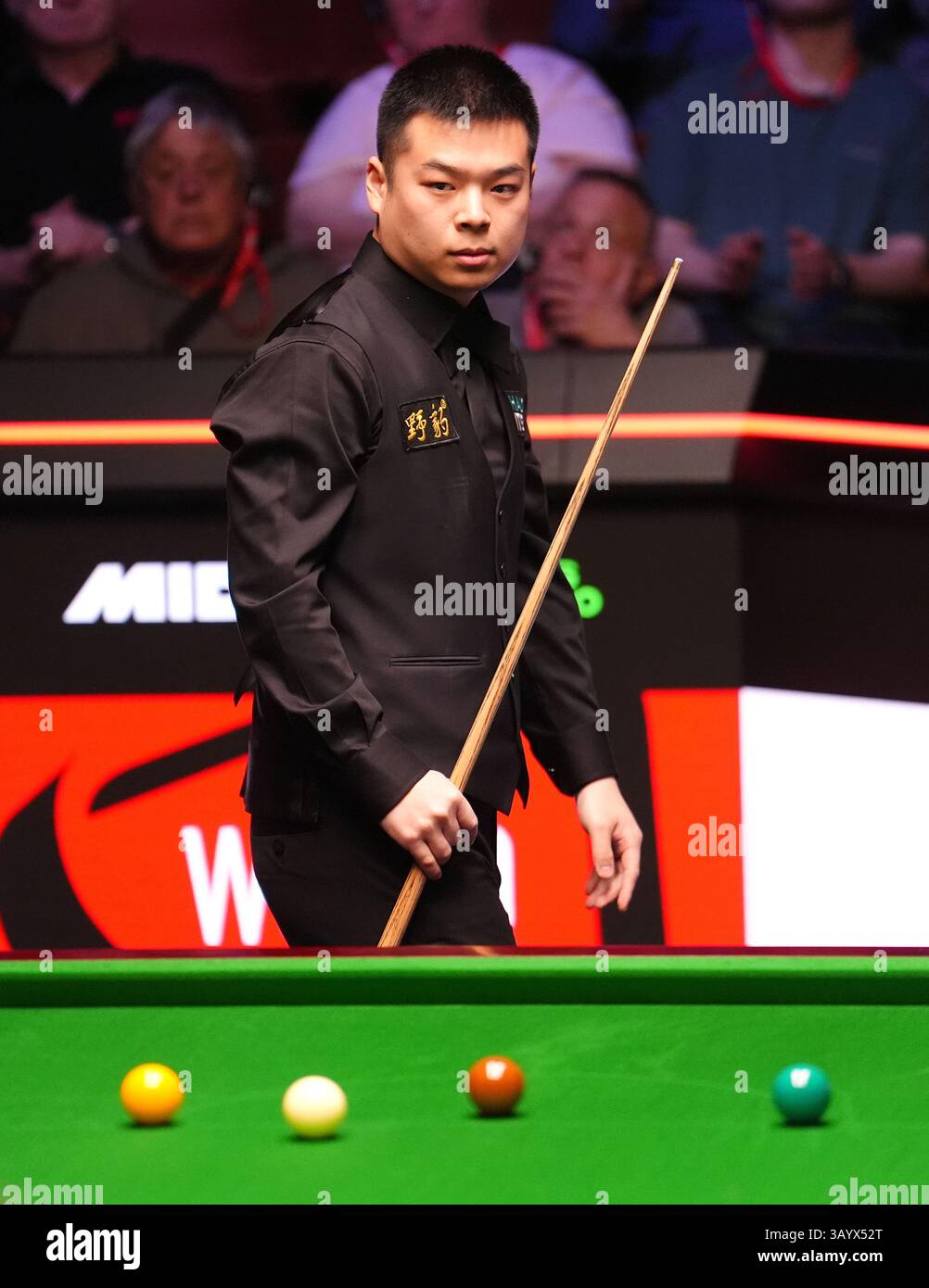 Pang Junxu in action against Zhang Anda, during day five of the Halo ...