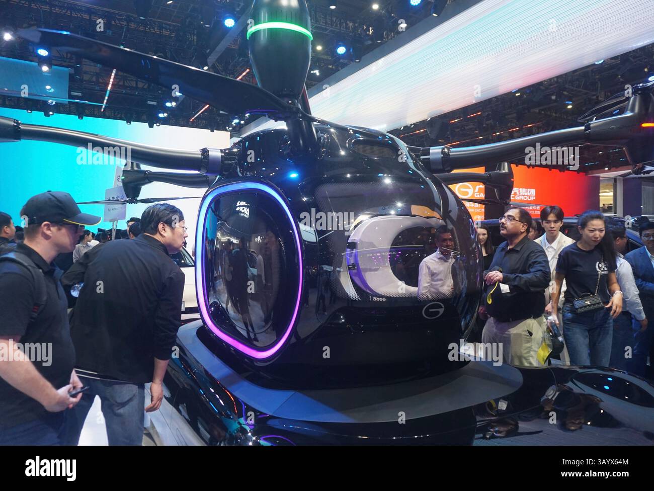 An eVTOL, or "flying car", exhibited by the Chinese carmaker GAC ...