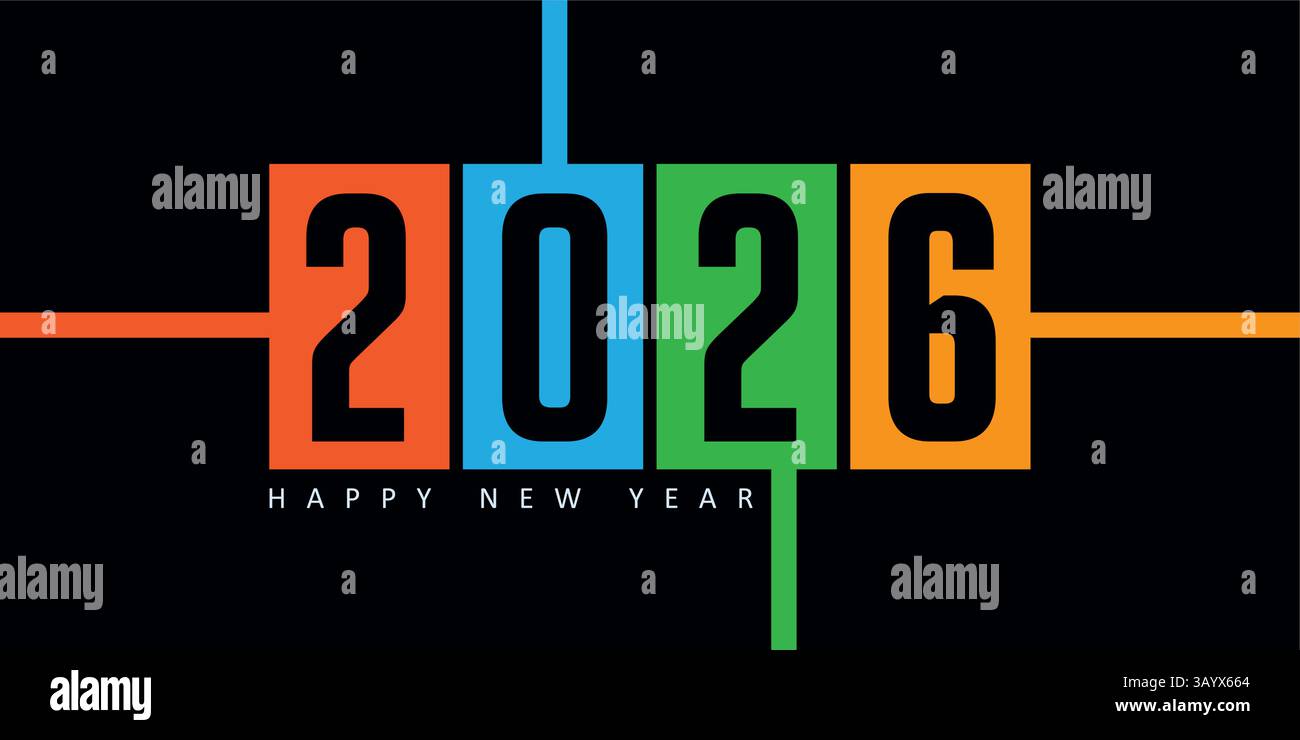 number 2026 happy new year design vector illustration Stock Vector ...