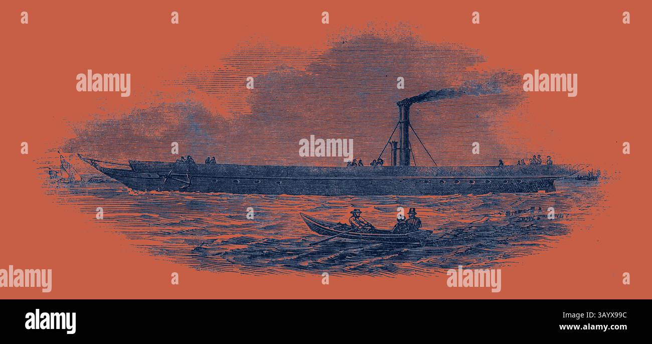 Steam powered boat glides across hi-res stock photography and images ...