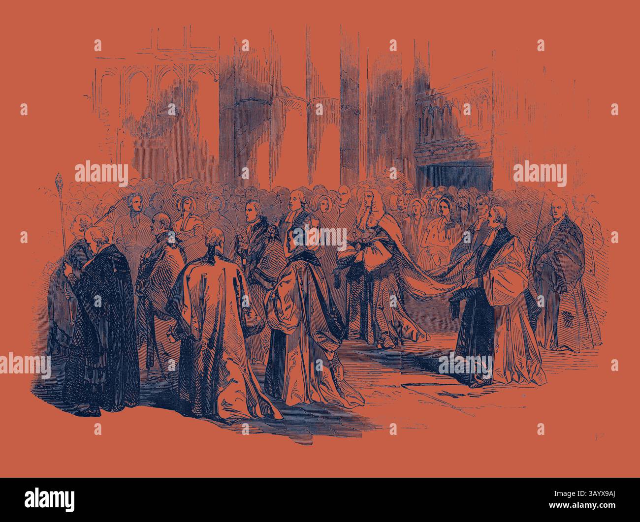 Large group of solemn figures gathers in hi-res stock photography and ...