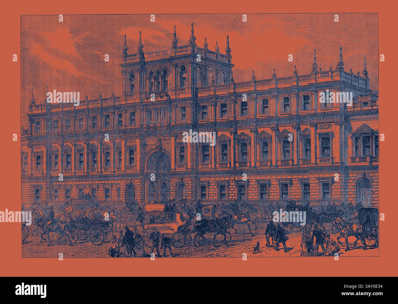 New buildings of burlington house piccadilly london 1873 hi-res stock ...