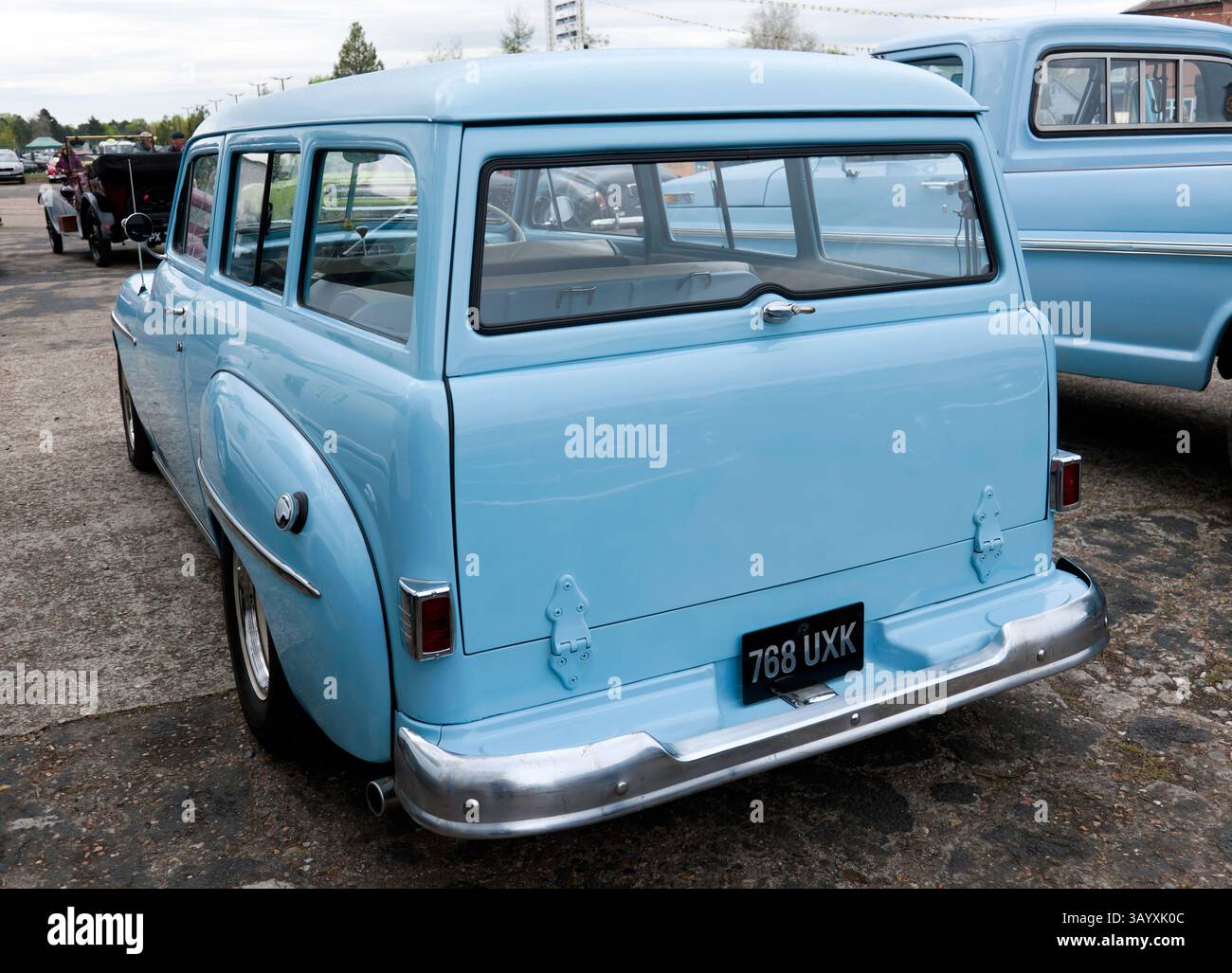Three-quarters rear view of a Plymouth Suburban, Custom, 2-Door Station ...