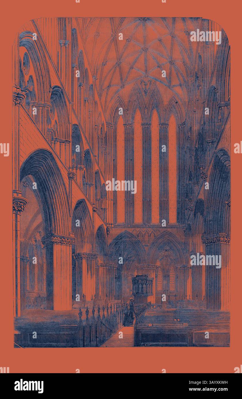 A grand cathedral interior showcases soaring arches and intricately ...