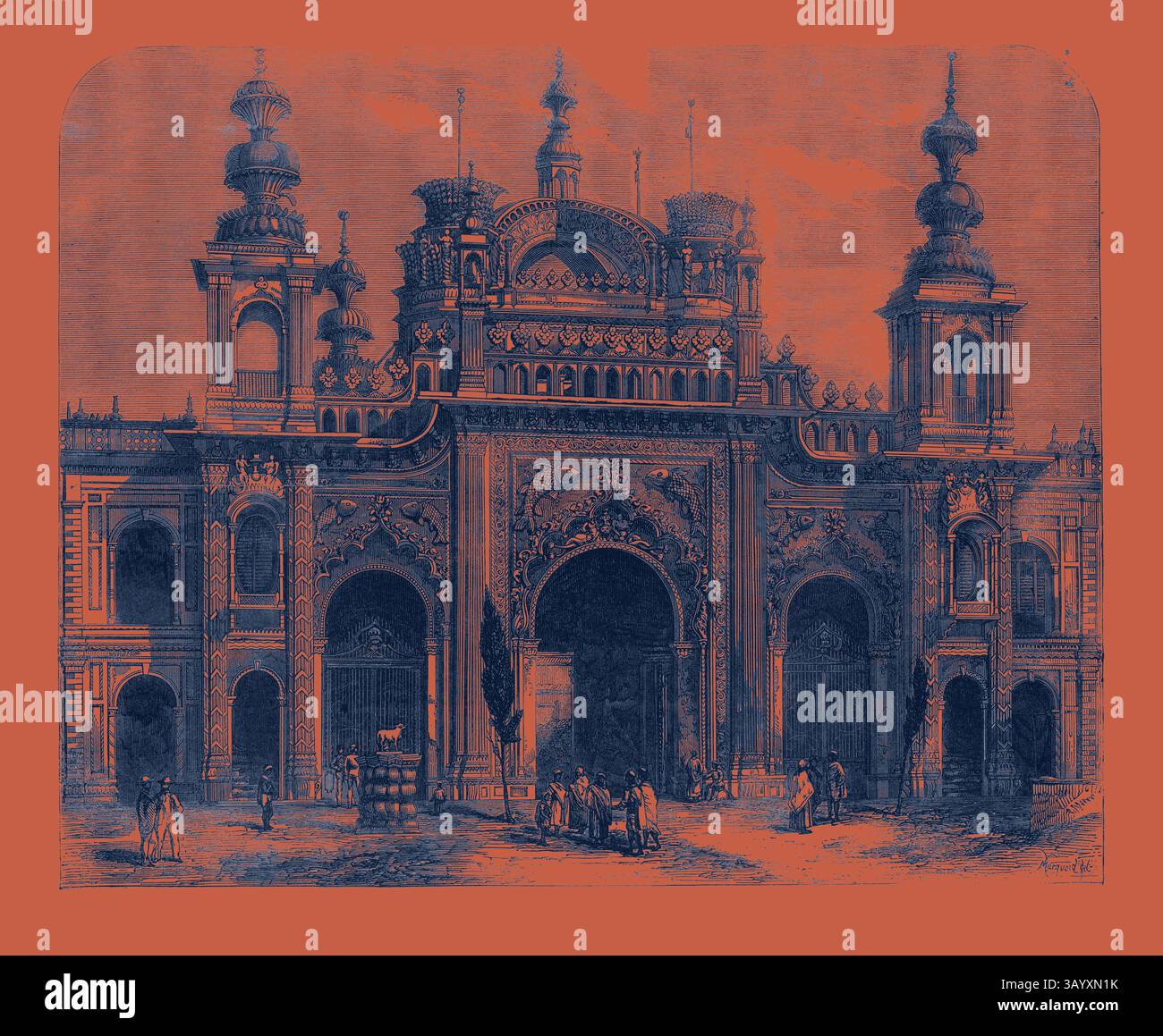 A grand architectural structure adorned with intricate details and ...