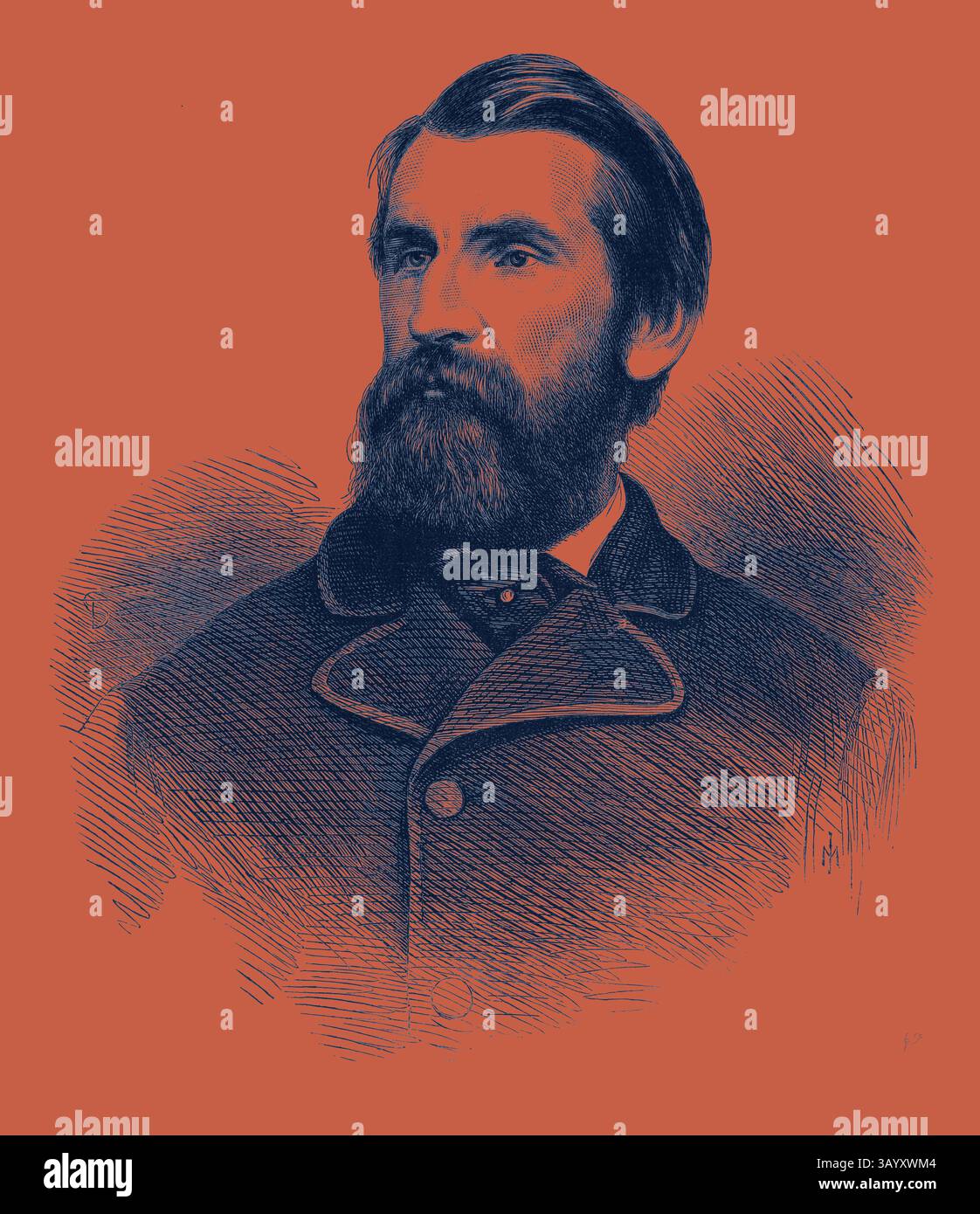 A distinguished gentleman with a full beard and mustache, dressed in a ...