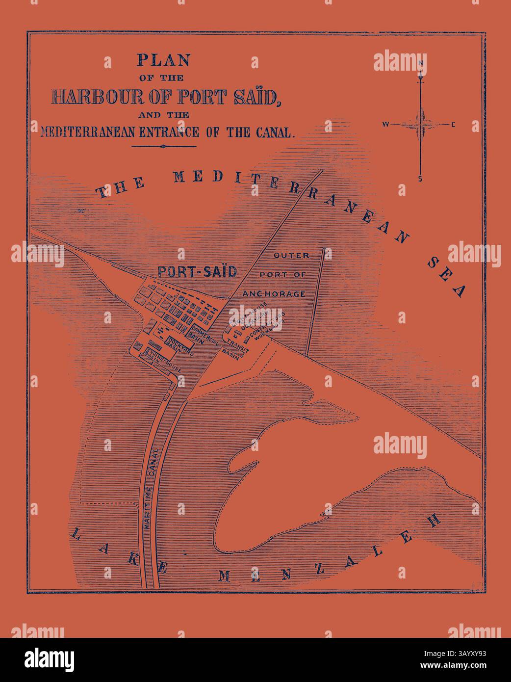 A detailed nautical map depicting the layout of the Harbour of Port ...
