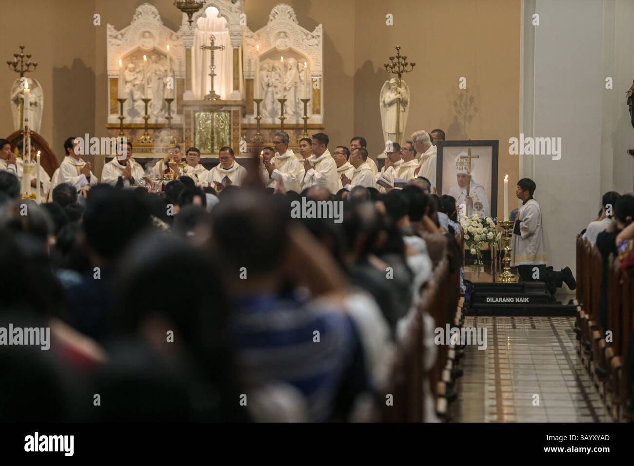 Bandung, West Java, Indonesia. 23rd Apr, 2025. Catholics participate in ...
