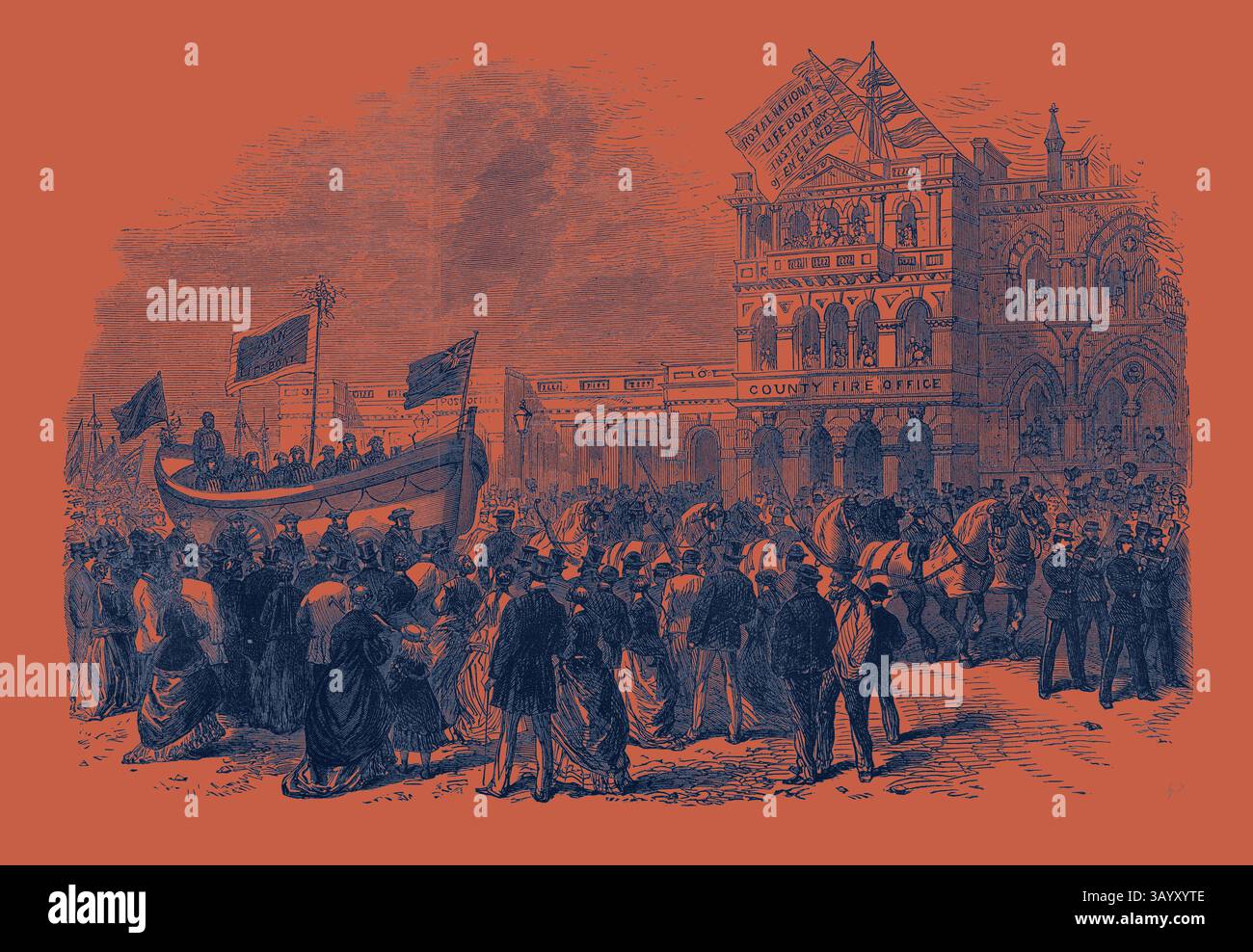 A historic gathering of people, featuring a large crowd in front of a ...