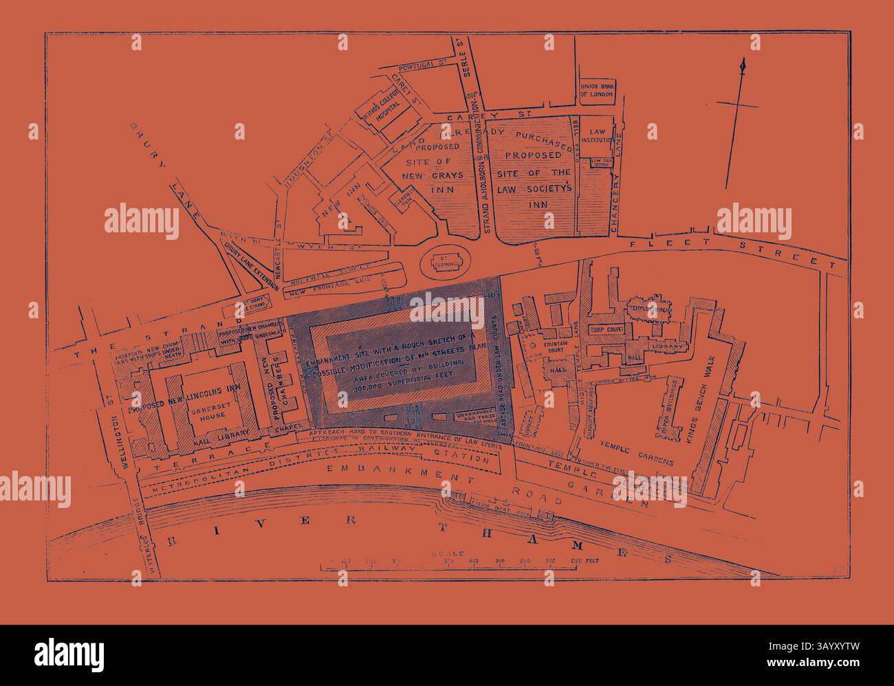 A detailed architectural plan outlining proposed developments around a ...