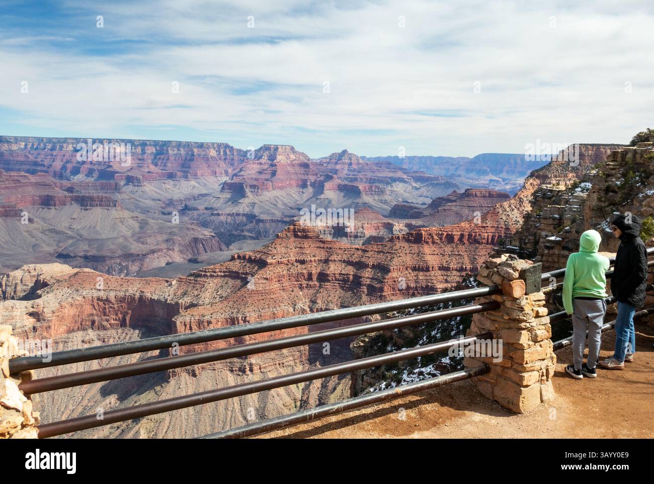 Tourists at the viewpoint in the Grand Canyon, Arizona, USA Stock Photo ...