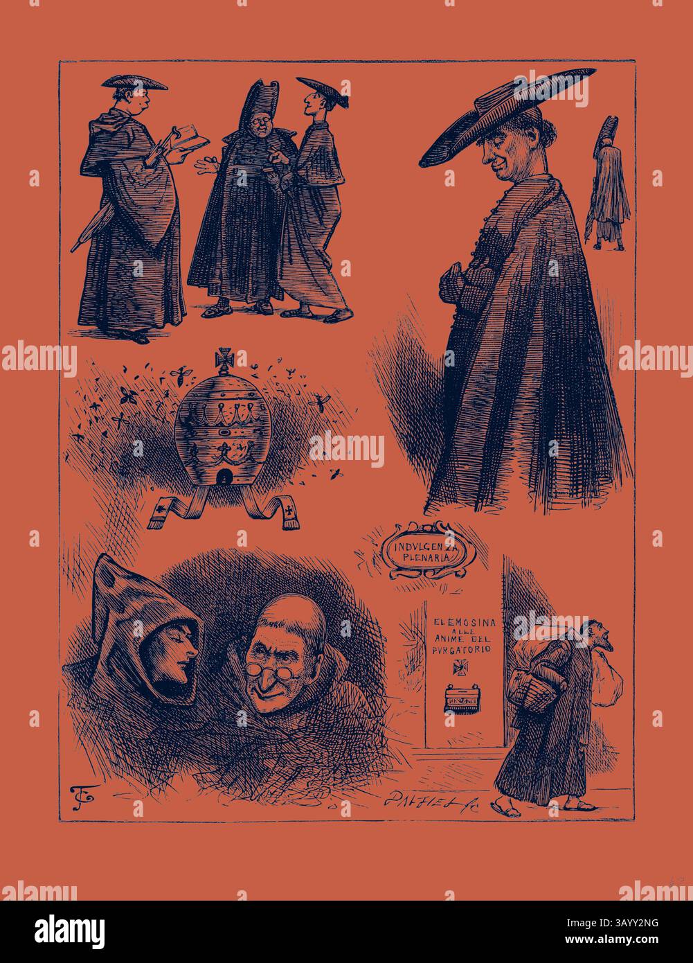 A collection of whimsical illustrations featuring various characters in ...