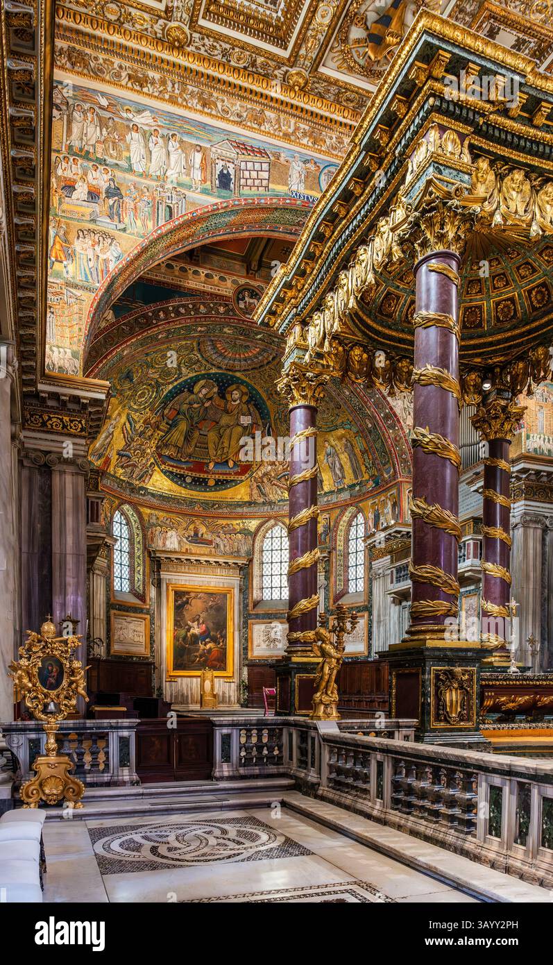 Apse of the Papal Basilica of Santa Maria Maggiore with 13th-century ...