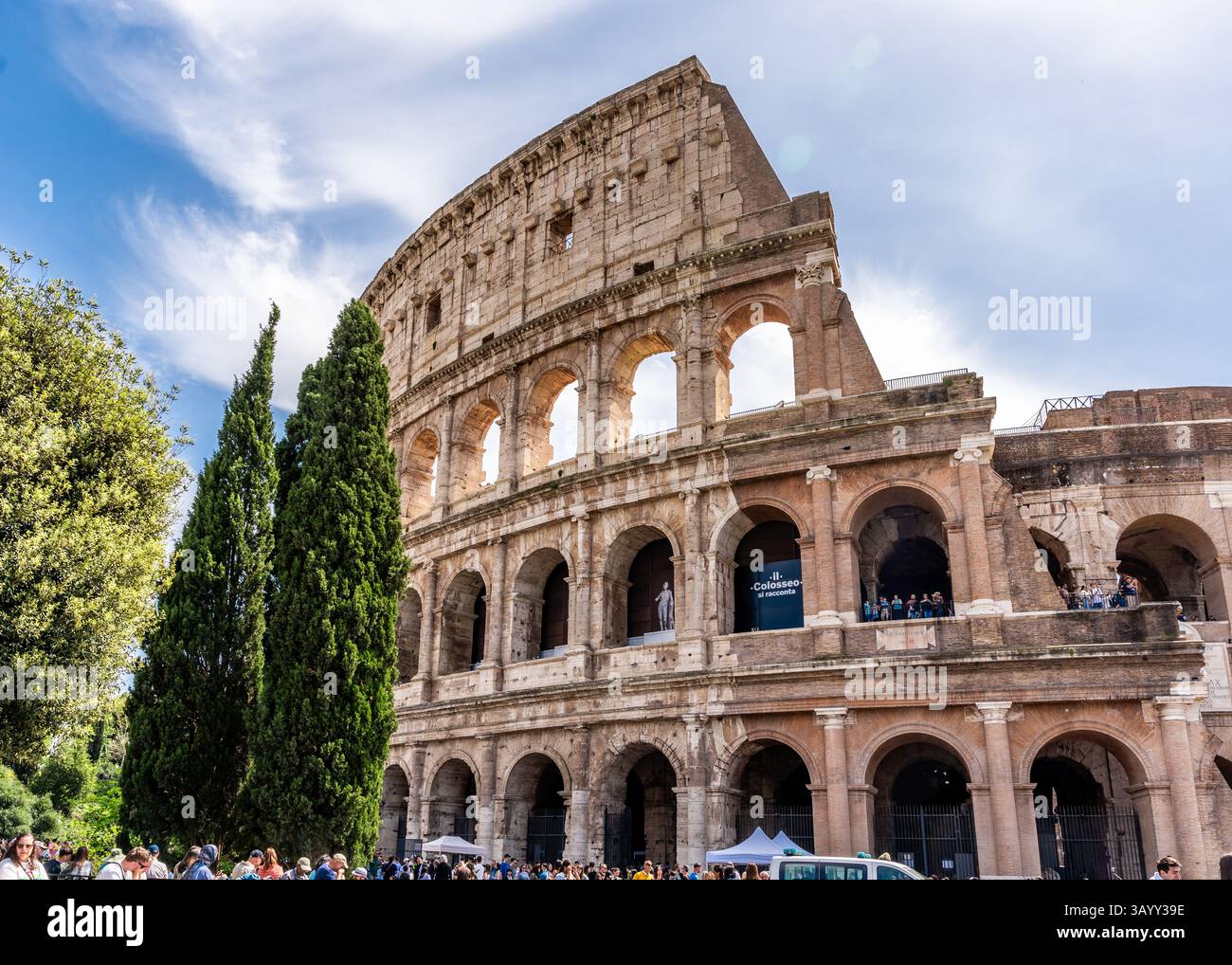 View of the Colosseum (Flavian Amphitheatre), built in 70–80 AD under ...