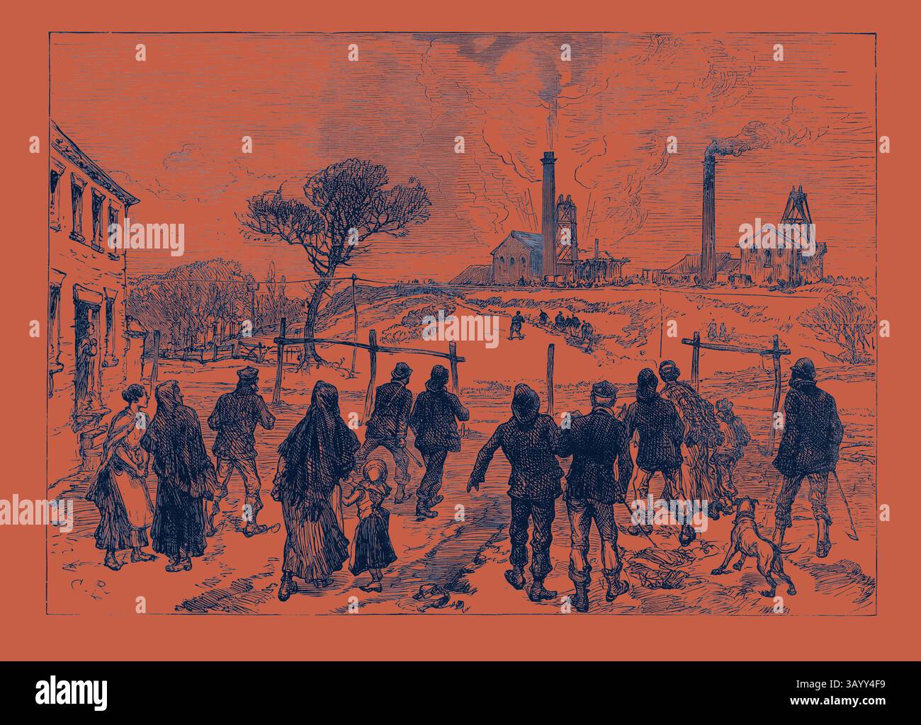 A group of people, dressed in period clothing, gathers at the edge of a ...