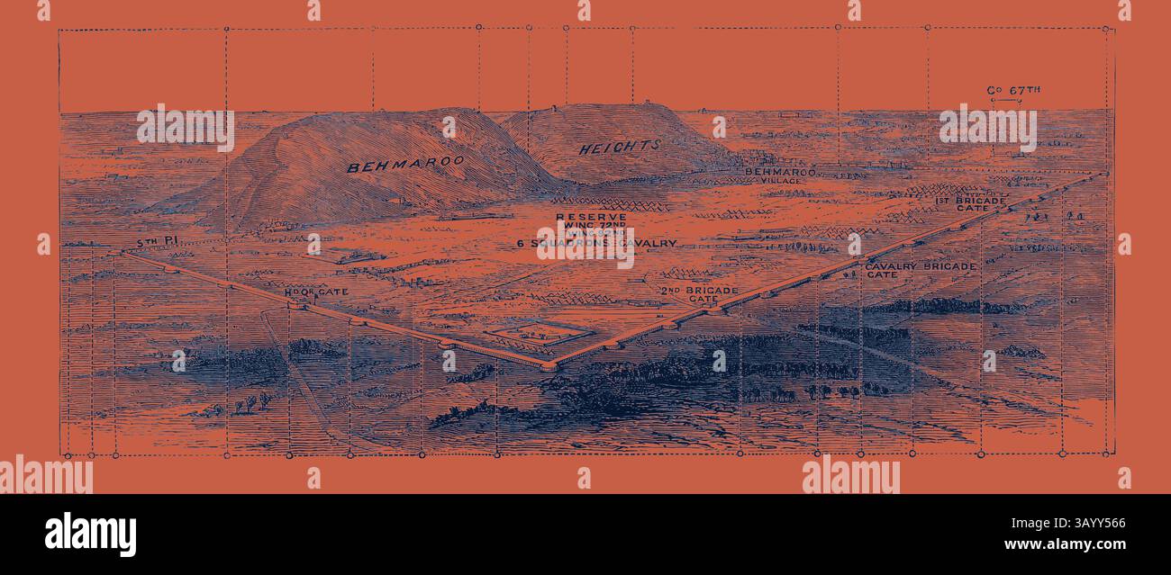 A detailed illustration depicting a battlefield landscape, featuring ...