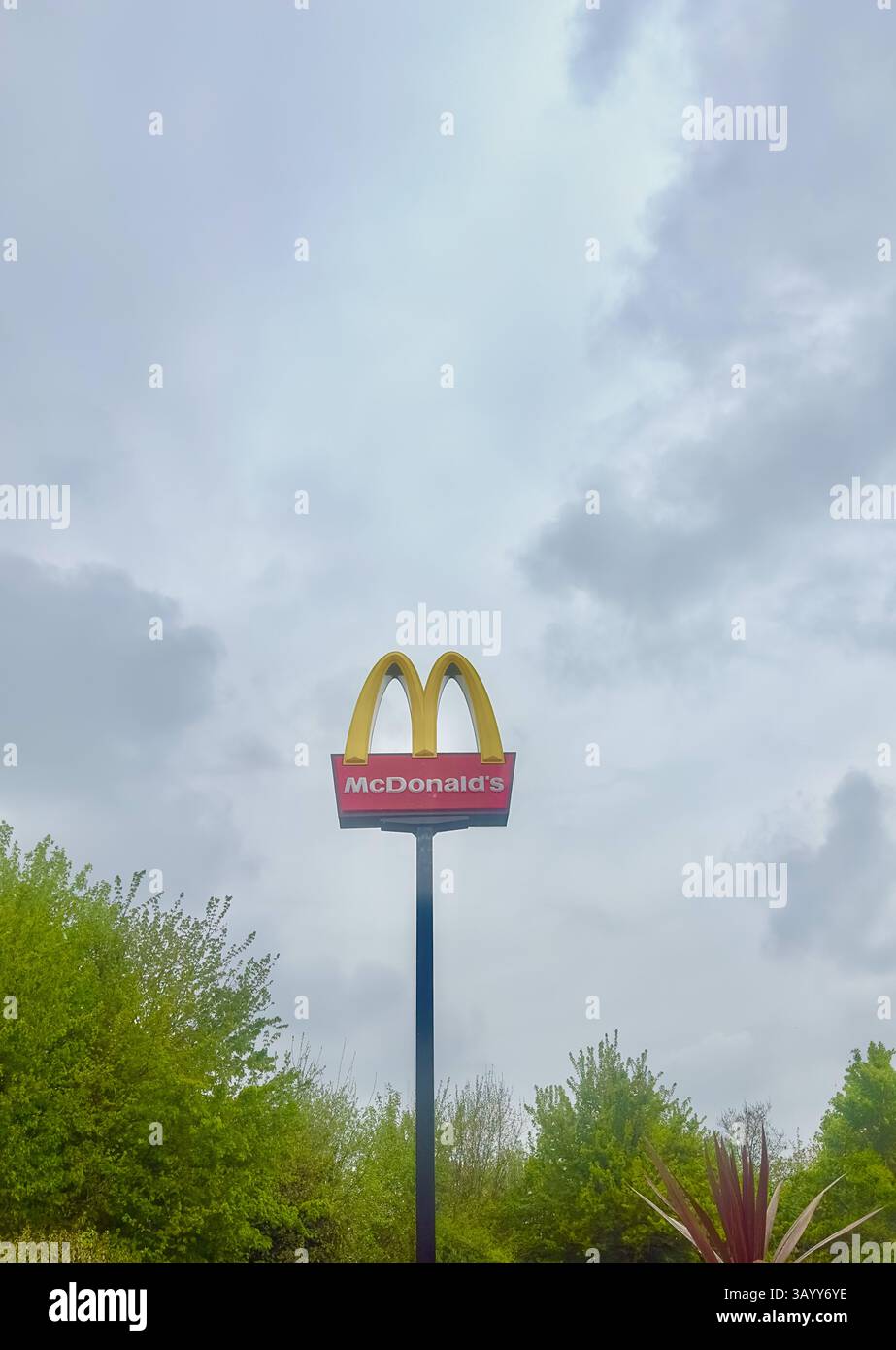 20 April 2025 - Pteerborough, UK - McDonalds Restaurant sign at a ...
