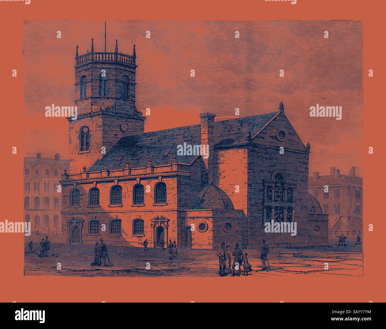 A historic building features a prominent clock tower and intricate ...