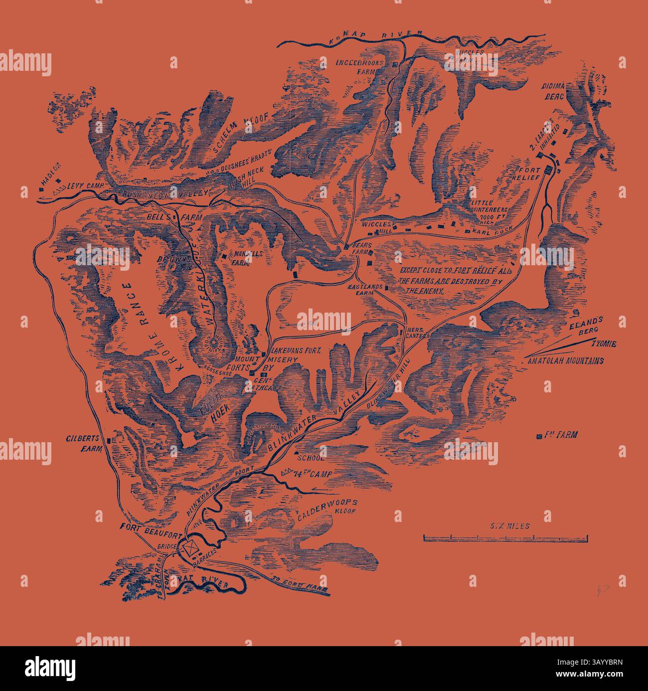 A detailed map illustrating the terrain and pathways of a mountainous ...