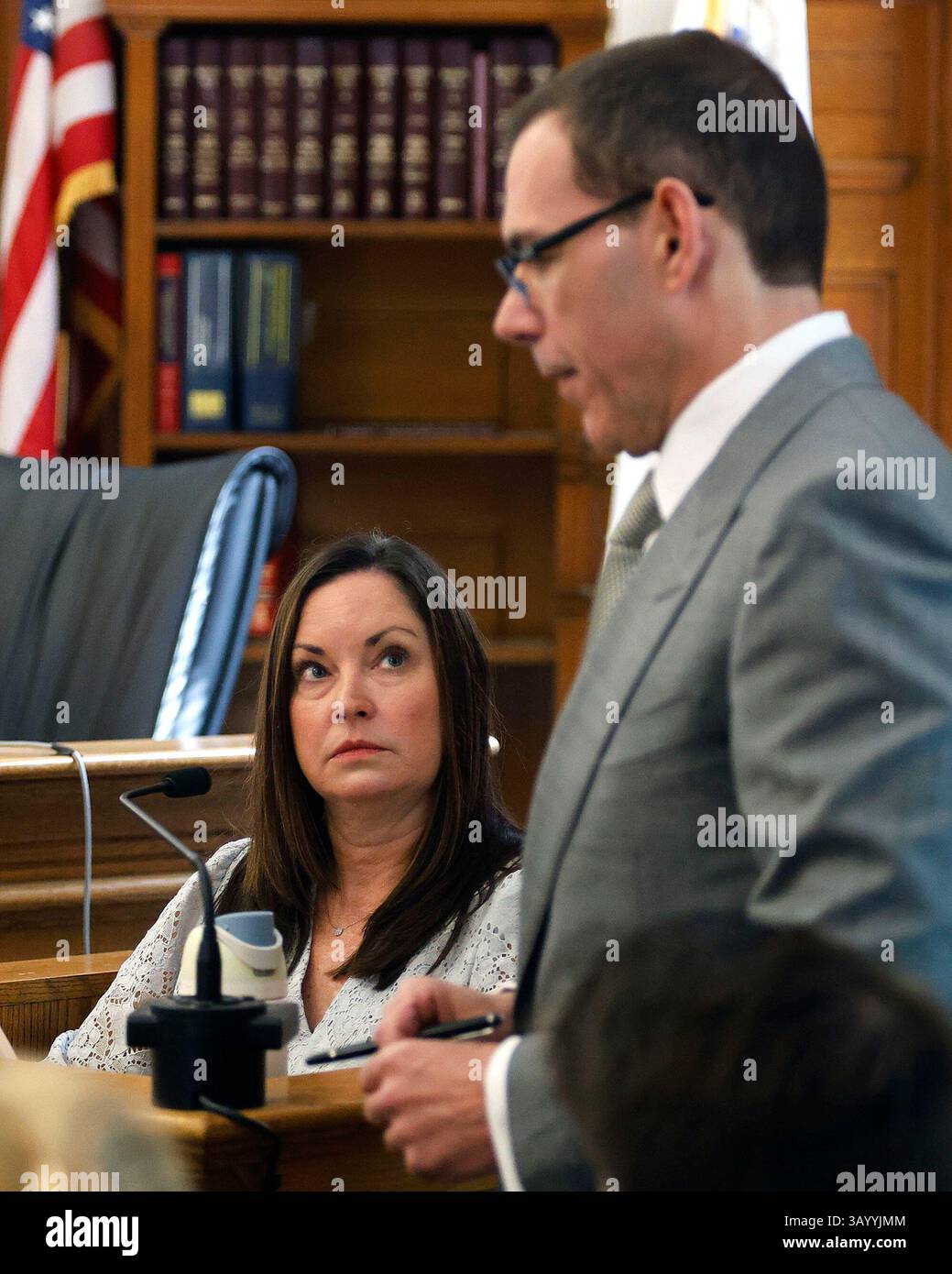 Prosecutor Hank Brennan questions witness Kerry Roberts during the ...