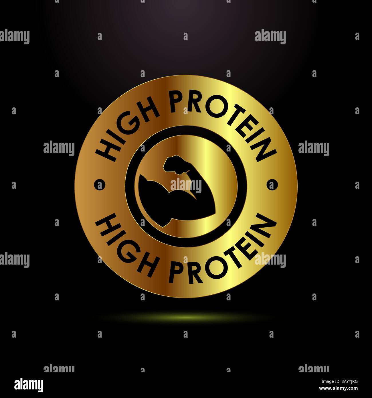 High protein icon, High protein label design for packaging, Nutrition ...