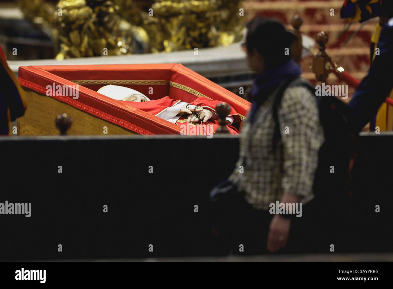 Pope Francis' body is carried in a coffin into Saint Peter's Basilica ...