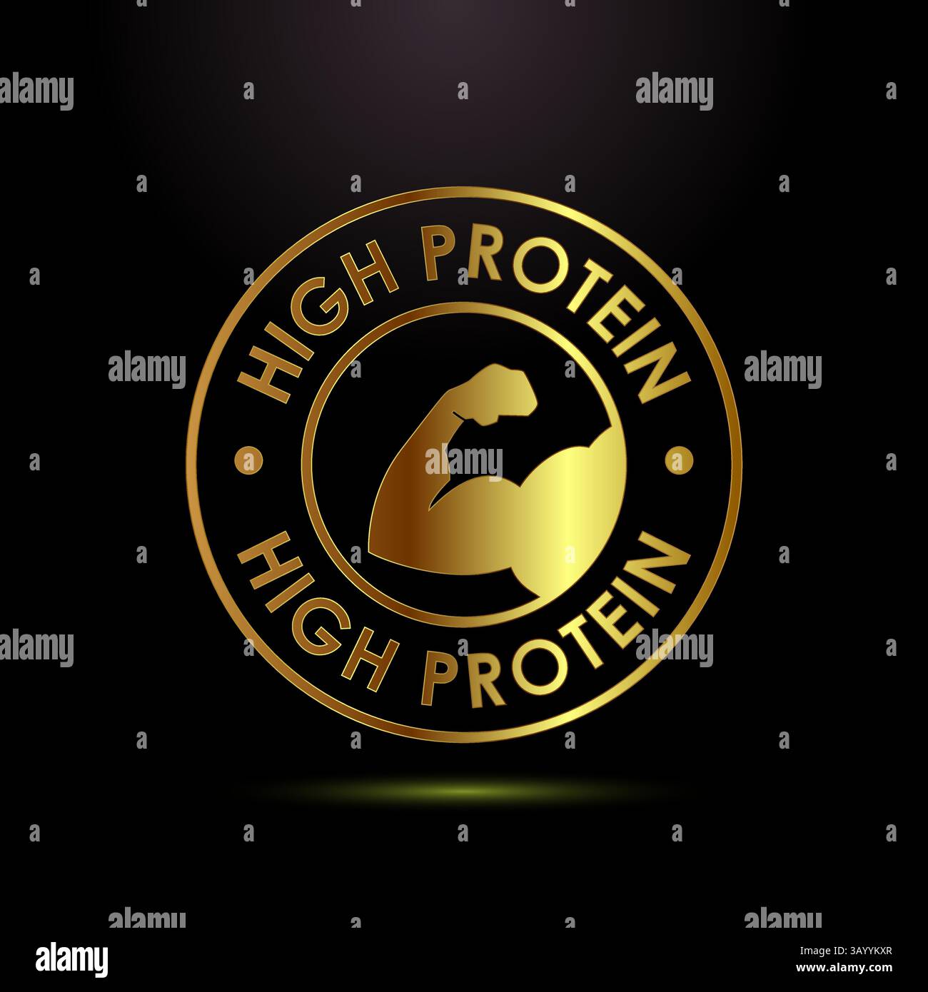 High protein icon, High protein label design for packaging, Nutrition ...